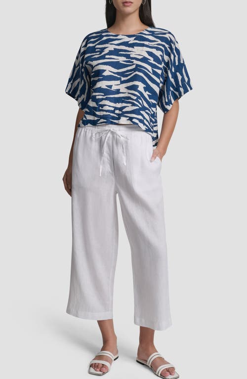 DKNY Pattern Boxy Linen Top